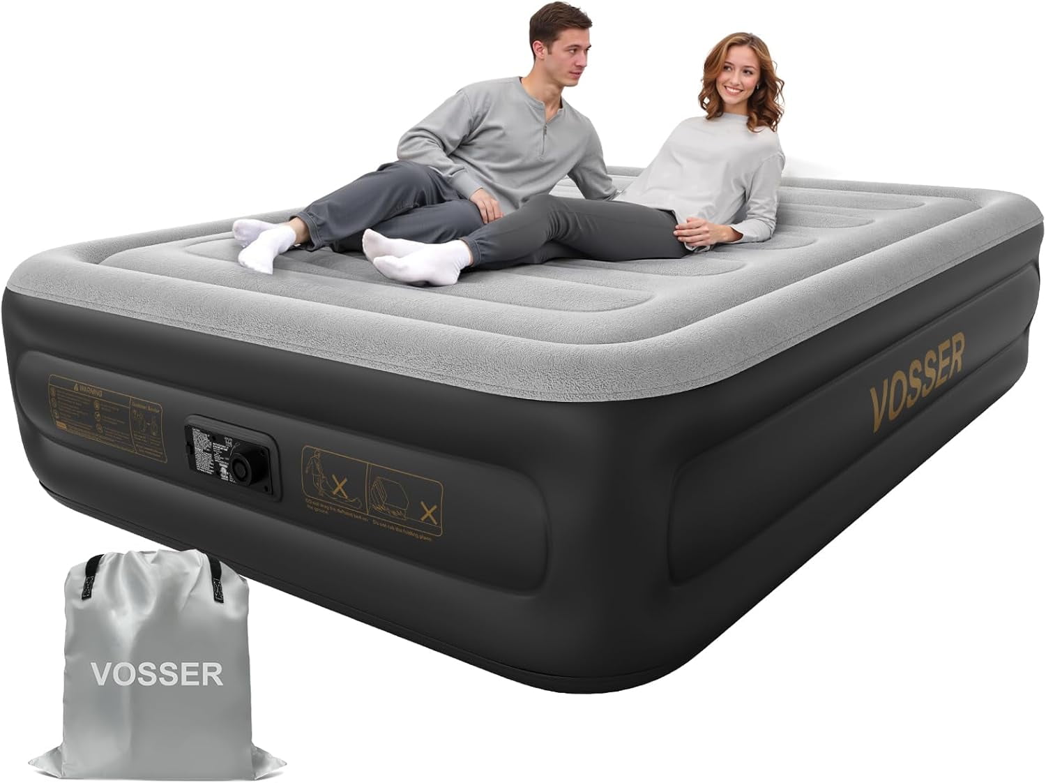 Air Mattress Queen with Built in Pump,20'' Inflatable Mattress 2 Mins ...