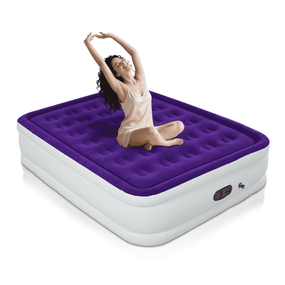 Air Mattress with Built in Pump, Upgraded 18" Blow up Mattress ...