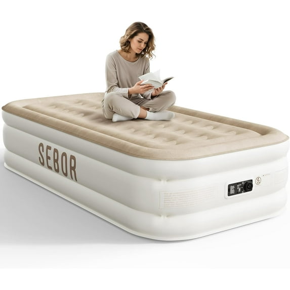 Air Mattress Twin with Built-in Pump 18", Comfortable Self-Inflating ...