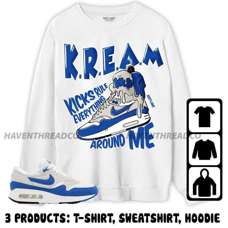 Air Max 1 86 Royal Sweatshirt, Kream Sneaker, Shirt To Match Sneaker Up to size 4XL - Walmart.com