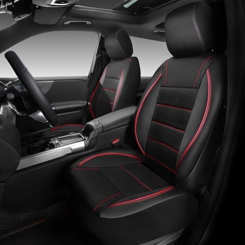 Air Mesh Leather Car Seat Covers Front Seats, Breathable Two Front Seat ...
