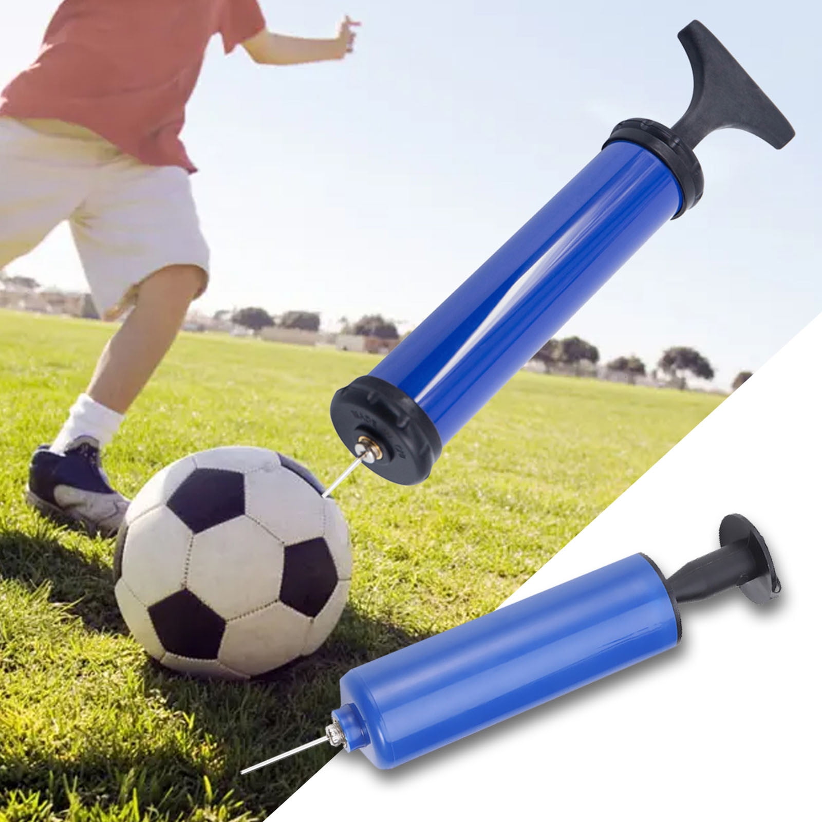 Air Mini Hand Air Ball Inflator Kit With Needle Nozzle Extension Hose ...