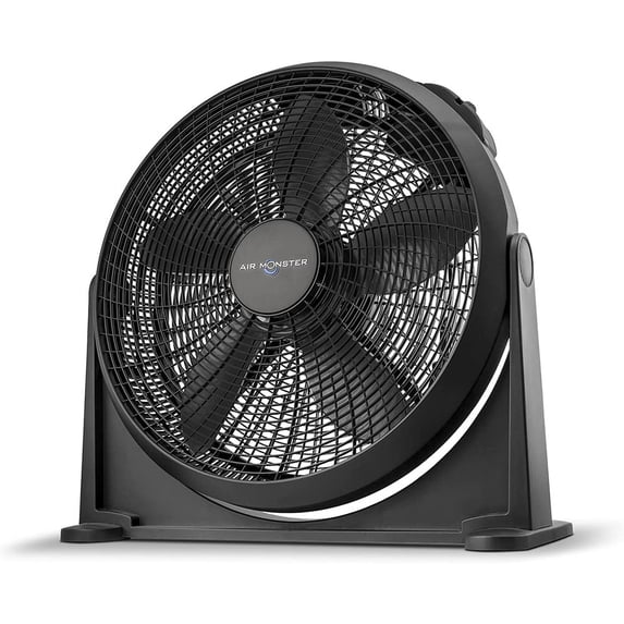 Air Monster 20-Inch, 3-Speed Velocity Floor Fan, Wall-Mountable, Heavy ...