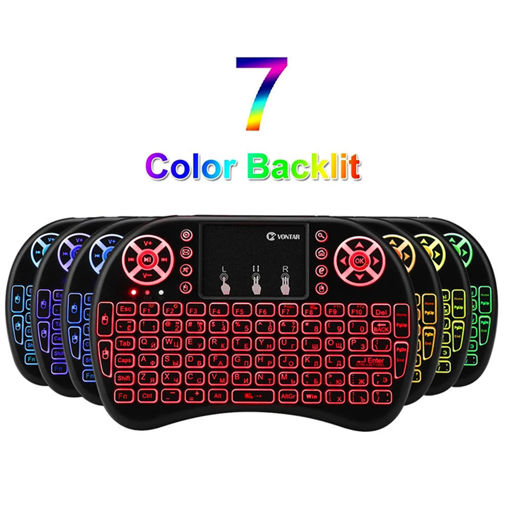 Air Mouse Mini Wireless Keyboard Colorful Luminous Rgb Keyboard for ...