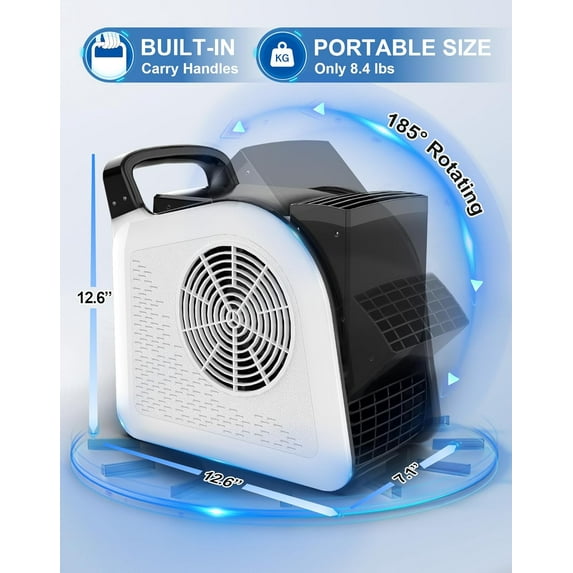 Air Mover Blower Fan - Utility Fan 3 Speeds, 2 AC Outlets, Reset and ...