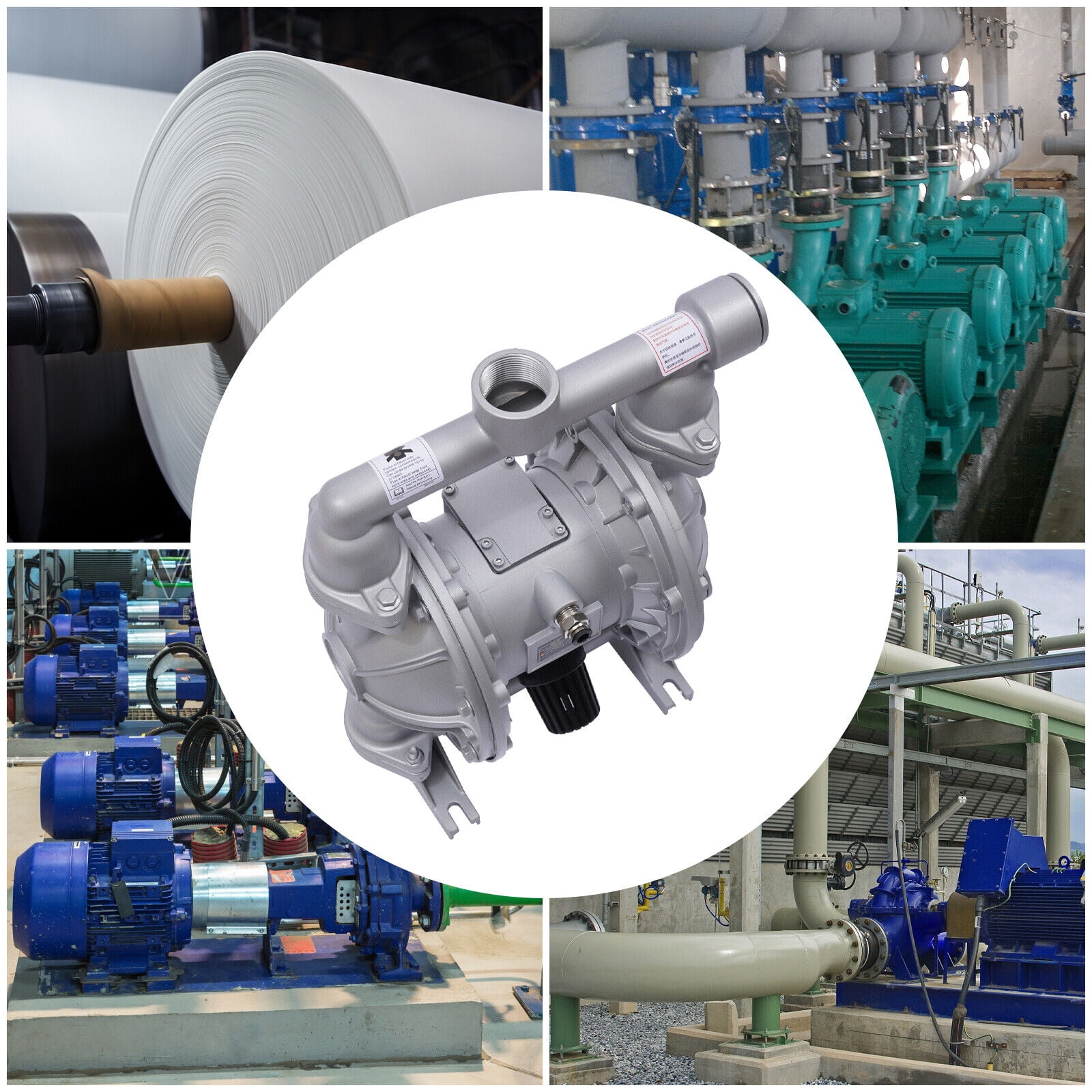 Air-Operated Double Diaphragm Pump Aluminum 1/2in Inlet & Outlet for ...