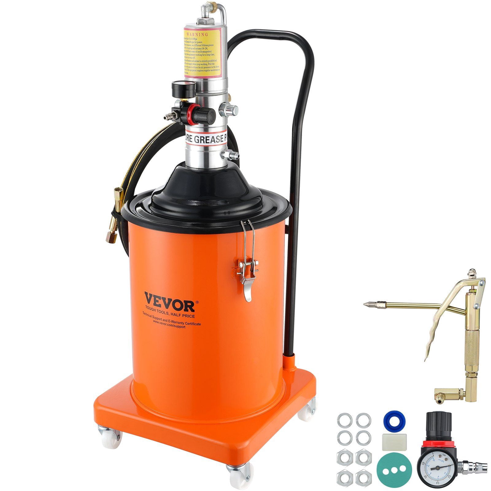 Air Operated Grease Pump, 5 Gallon (20L) Portable Pneumatic Grease ...