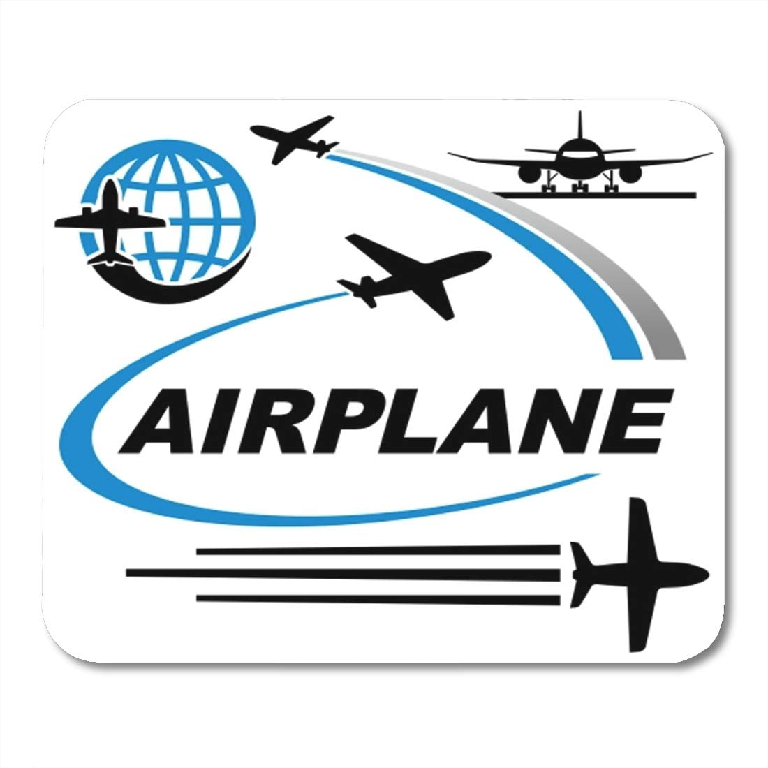Air Plane Airplane Flight Fast Jet Globe Aircraft Graphic Mousepad ...