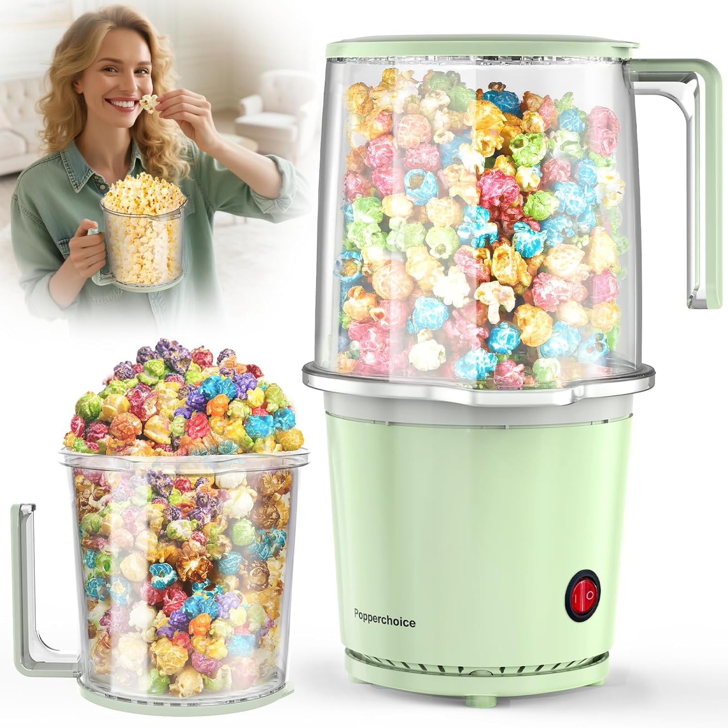 Air Popper Popcorn Maker, 98% High Popping Rate, Personal Size 2Min ...