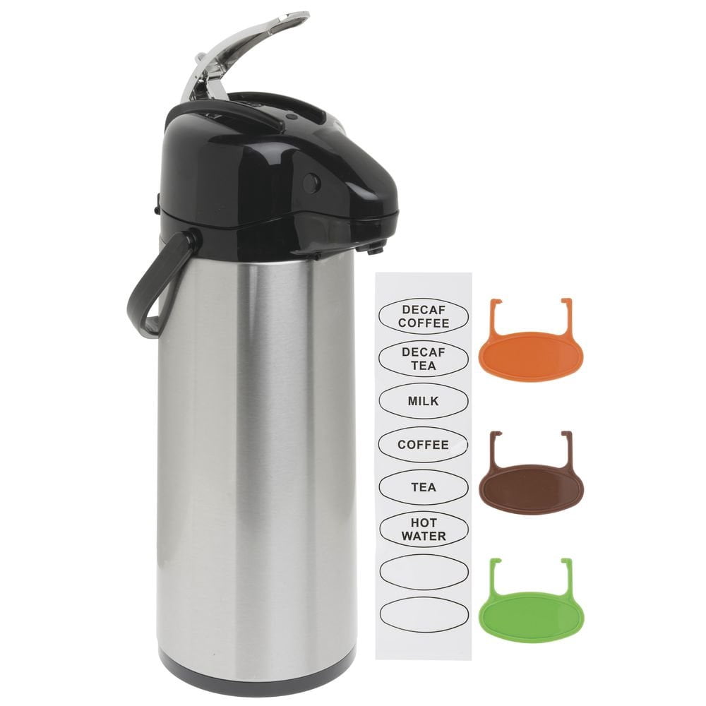 Air Pot Thermal Coffee Server 2.5L Stainless Steel Glass-Lined Lever ...