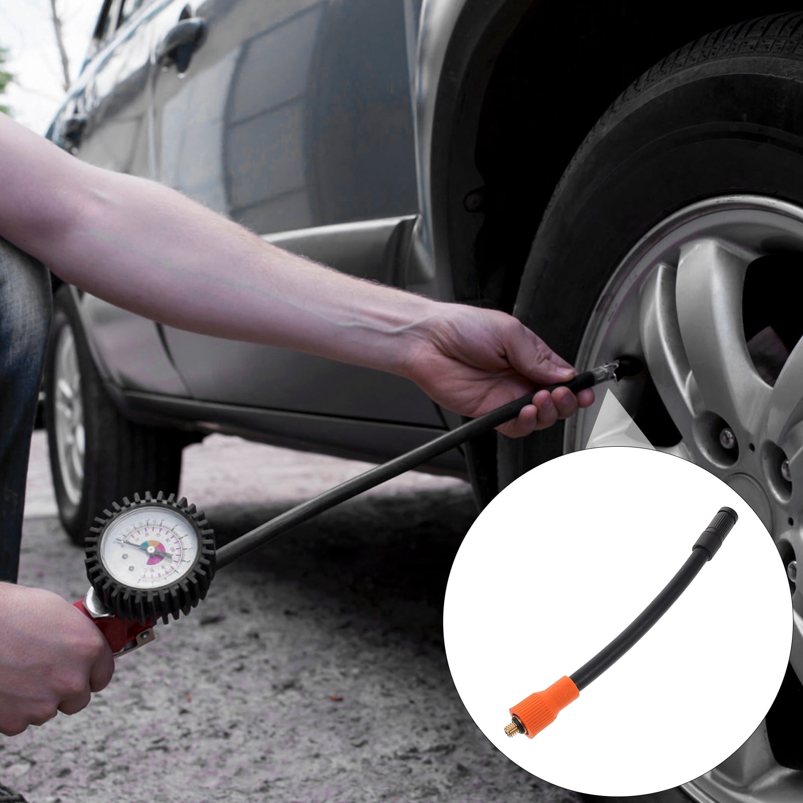 Air Pump Extension Tube Tire Inflator Hose Extension Inflation Hose ...