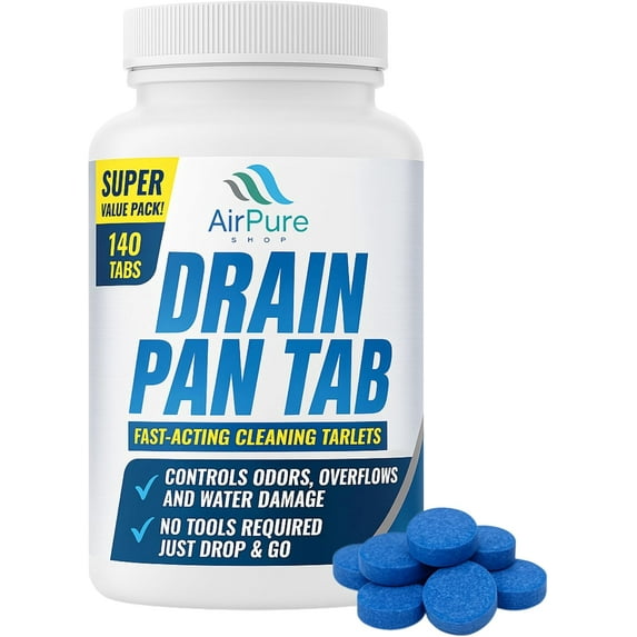 Air Pure Drain Pan Tabs - 140 Flow Treatment Tablets for HVAC & AC ...