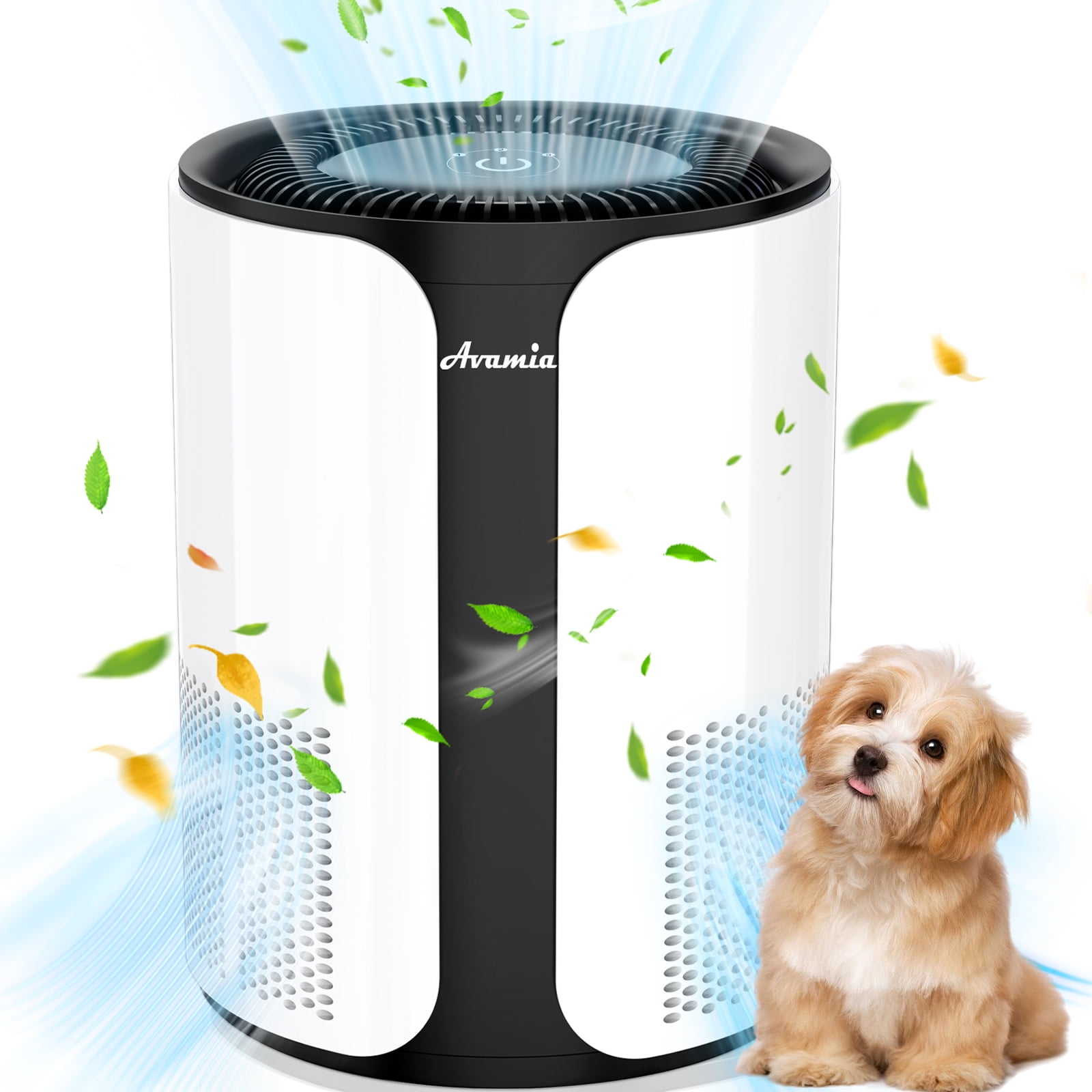 Air Purifiers for Bedroom, H14 HEPA Air Purifier for Home Pet with 360 ...