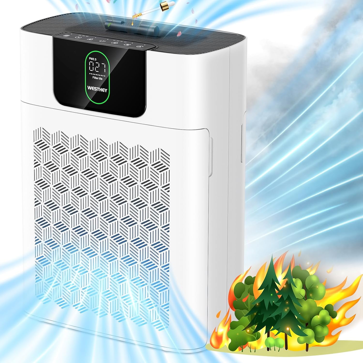 Air Purifiers for Home Large Room Up to 2500 ft², WESTHEY HEPA Filter ...