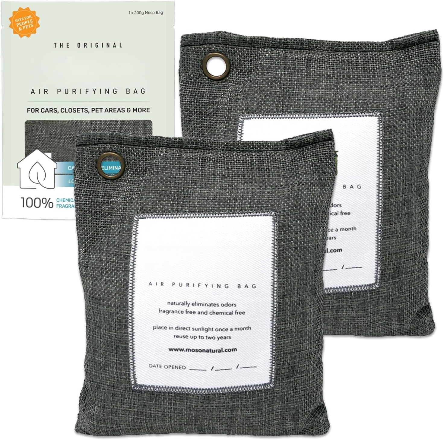 Air Purifying Bag 200g | Premium Bamboo Charcoal Odor Absorber for Home ...