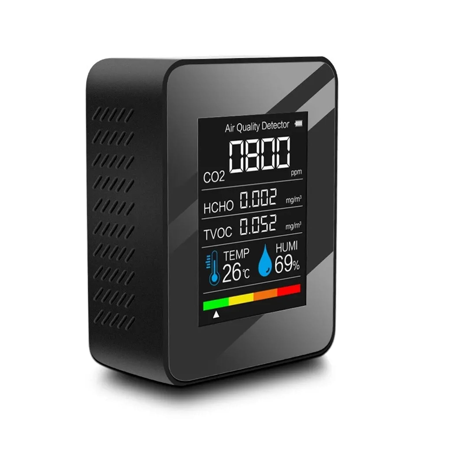 Air Quality Monitor 5 In 1 Indoor CO2 Detector Formaldehyde HCHO TVOC ...