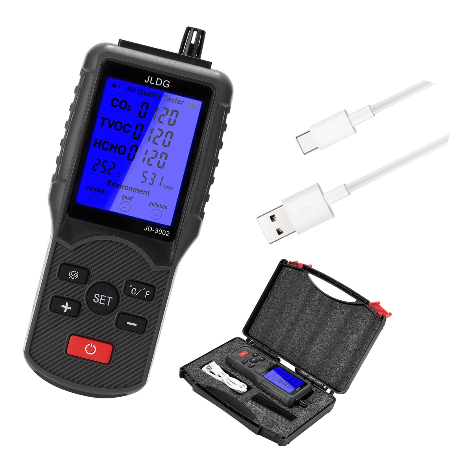 Air Quality Monitors Indoor Professional Particle Counter,Humidity ...