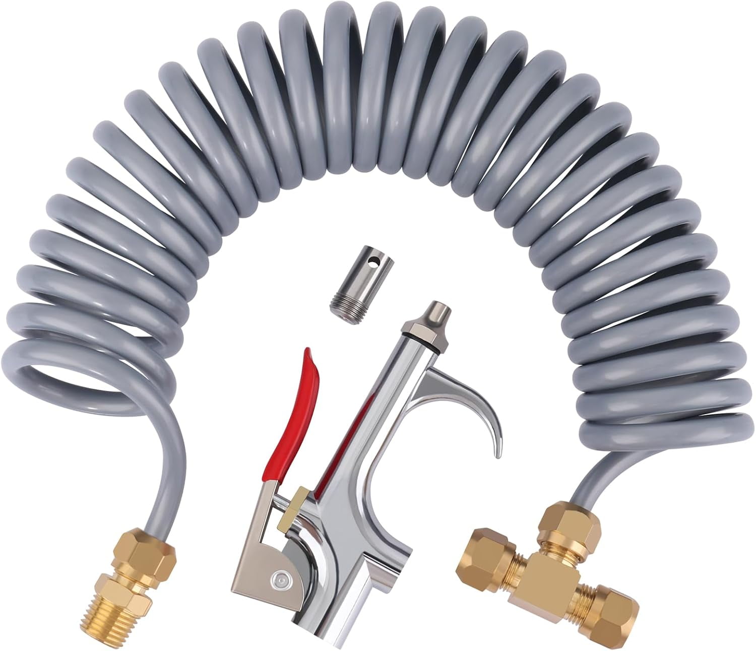 Air Seat Blow Kit 1/4 Inch 11.5FT PA Nylon Coil Air Hose Brass ...