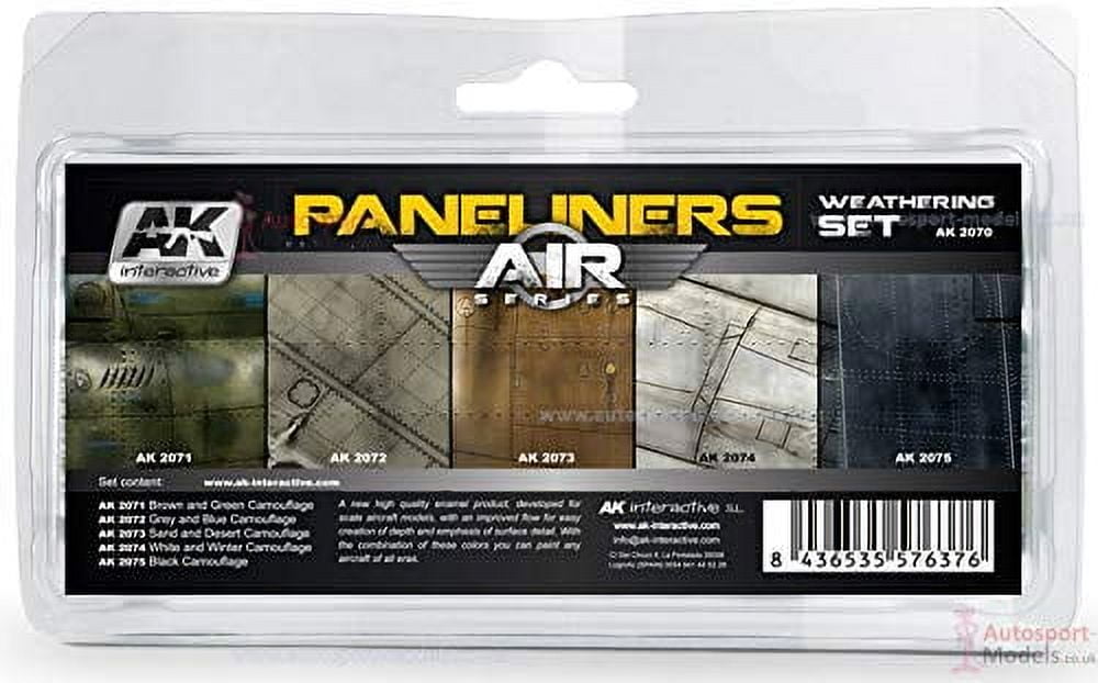 Air Series: Panel Liners Weathering Combo Enamel Paint Set (5 Colors ...