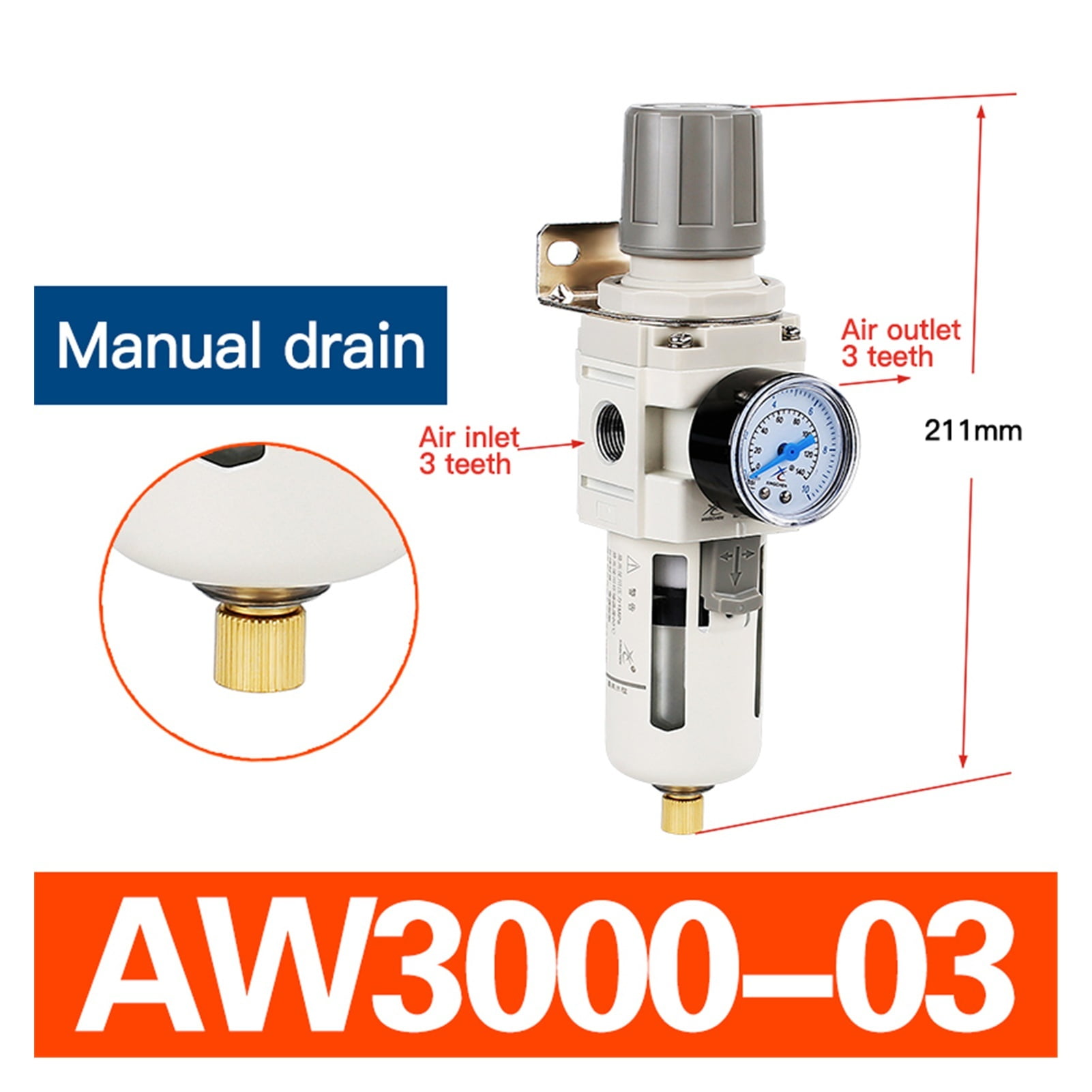 Air Source Processor Filter,Pressure Reducing Valve Air Oil-water ...