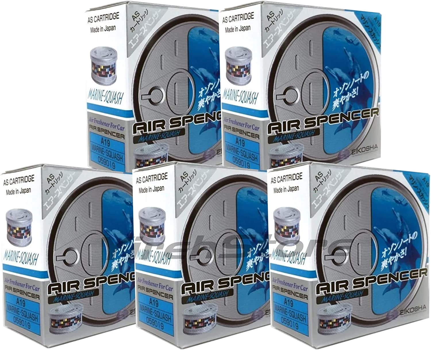 Air Spencer Cartridge Marine Squash Scent 5-Pack Car Air Freshener ...