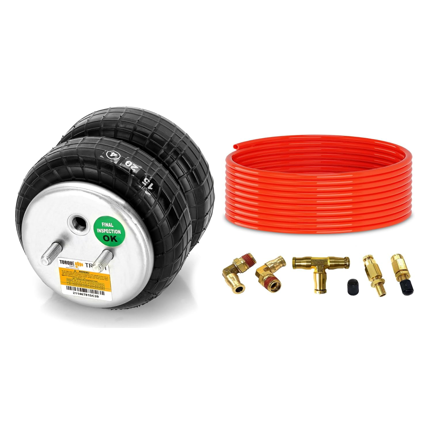 TORQUE Air Spring Bag with Internal Jounce Bumper with Air Line Set, Up ...