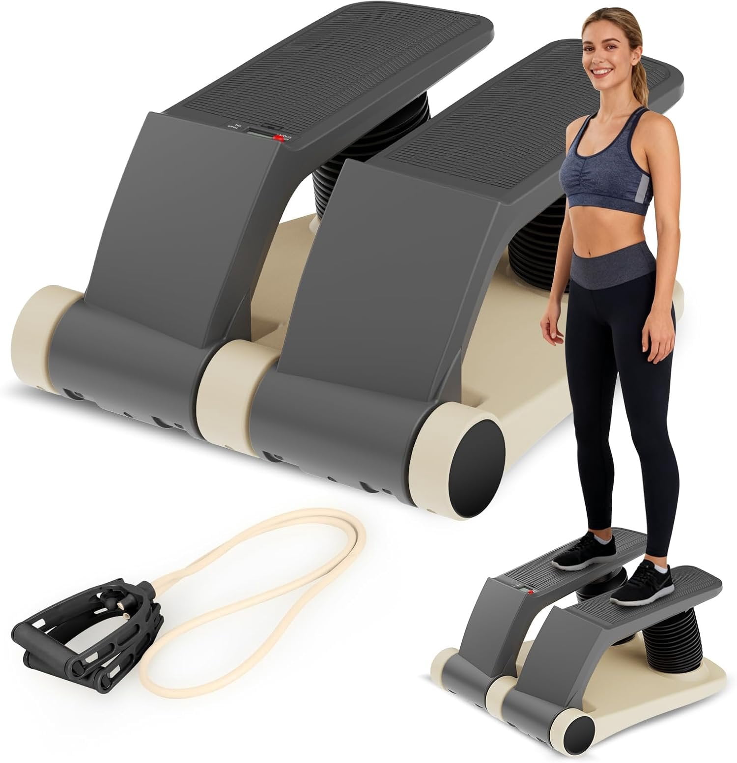Air Stepper Exercise Machine with Resistance Bands,Compact Mini Stair ...