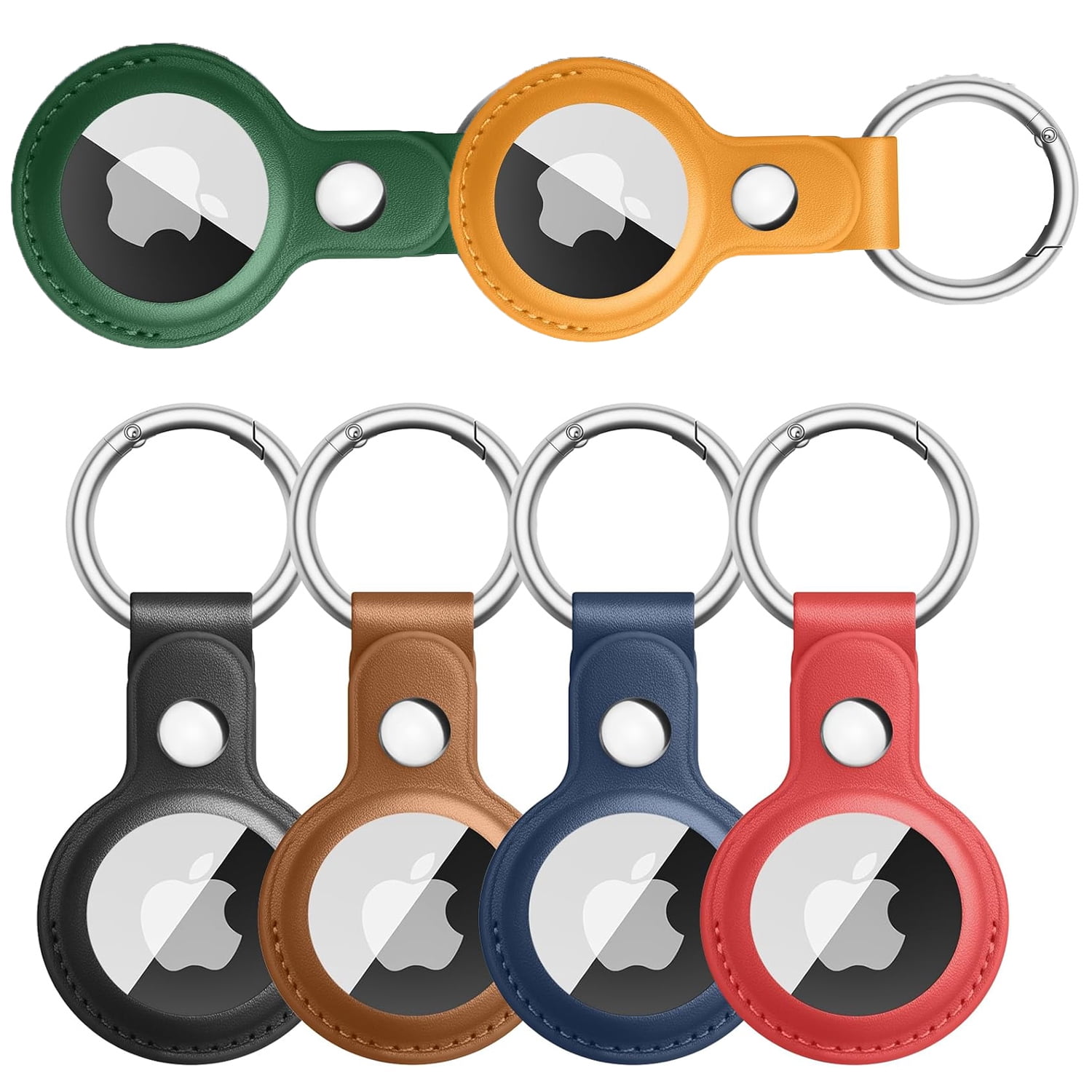 Air Tag Keychain for Apple Airtags Holder, 6 Pieces Leather Airtags ...
