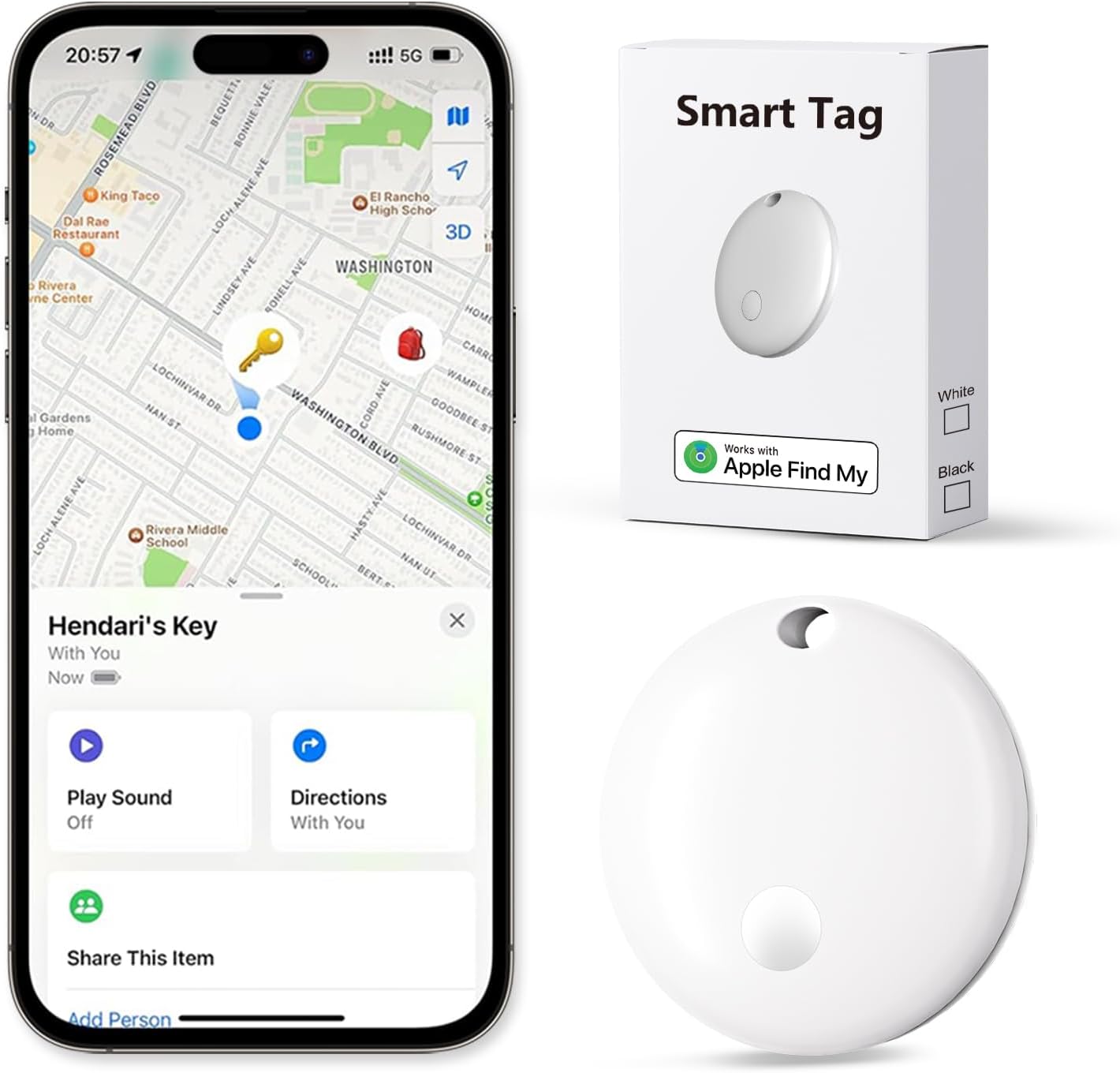Air Tags, Tracker Item Finder Work with Apple Find My (iOS Only ...