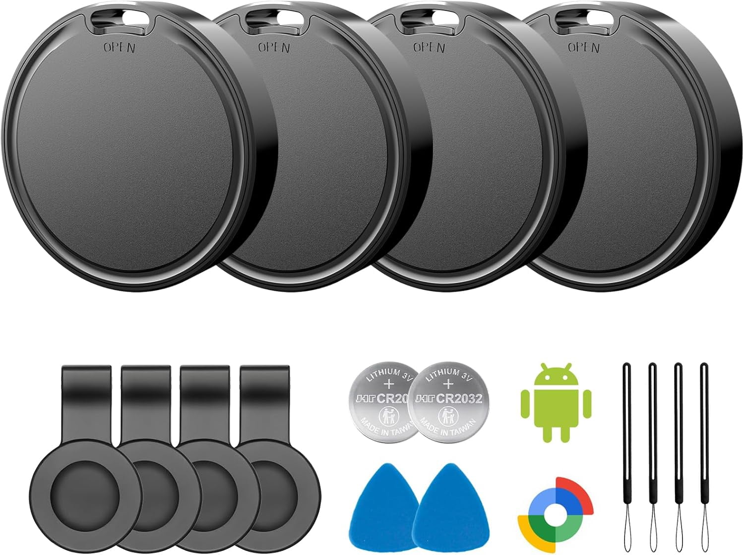 Air Tags for Android, 4 Pack with Case, 2 Year Battery Life, Find ...