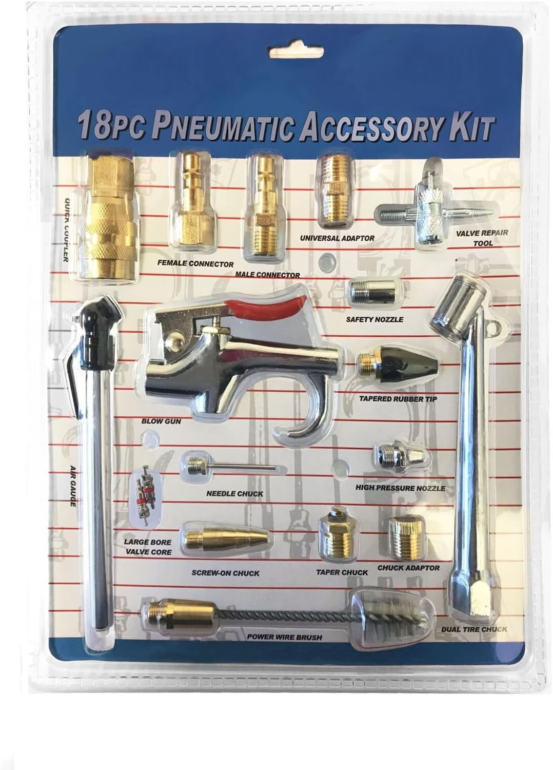 Air Tank Nozzle Kit Air Hose Gun Fittings Kit Air Compressor Gun Air ...