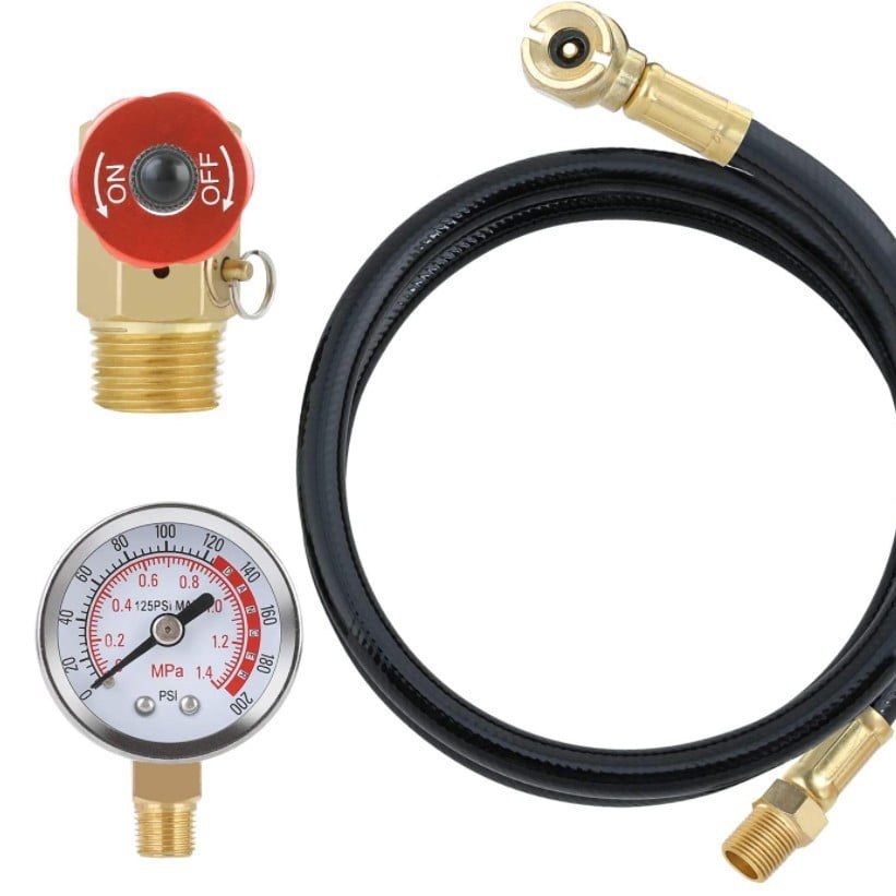 Air Tank Repair Kit Including Safety Valve, 0-200 PSI Pressure Gauge ...