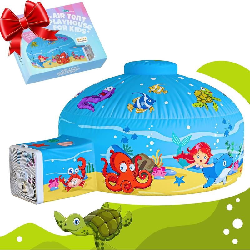 Air Tent Fort Large with Floor Playhouse for Kids - Inflatable Fort ...