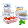 Air Tight 16 Piece Plastic Food Storage Containers with Lids, Safe ...