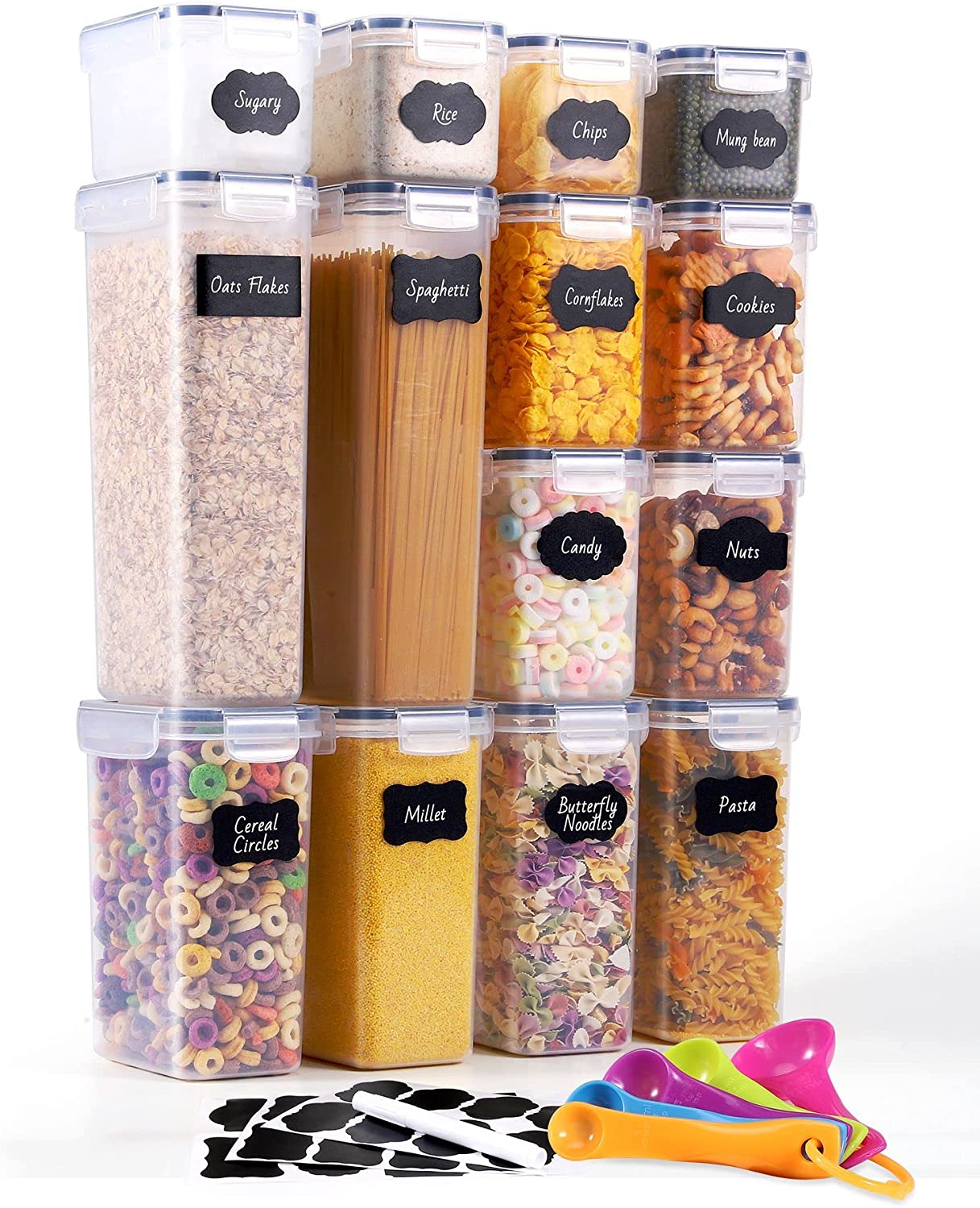 Air Tight Food Storage Containers with Lids Airtight Stackable 14 Pack ...