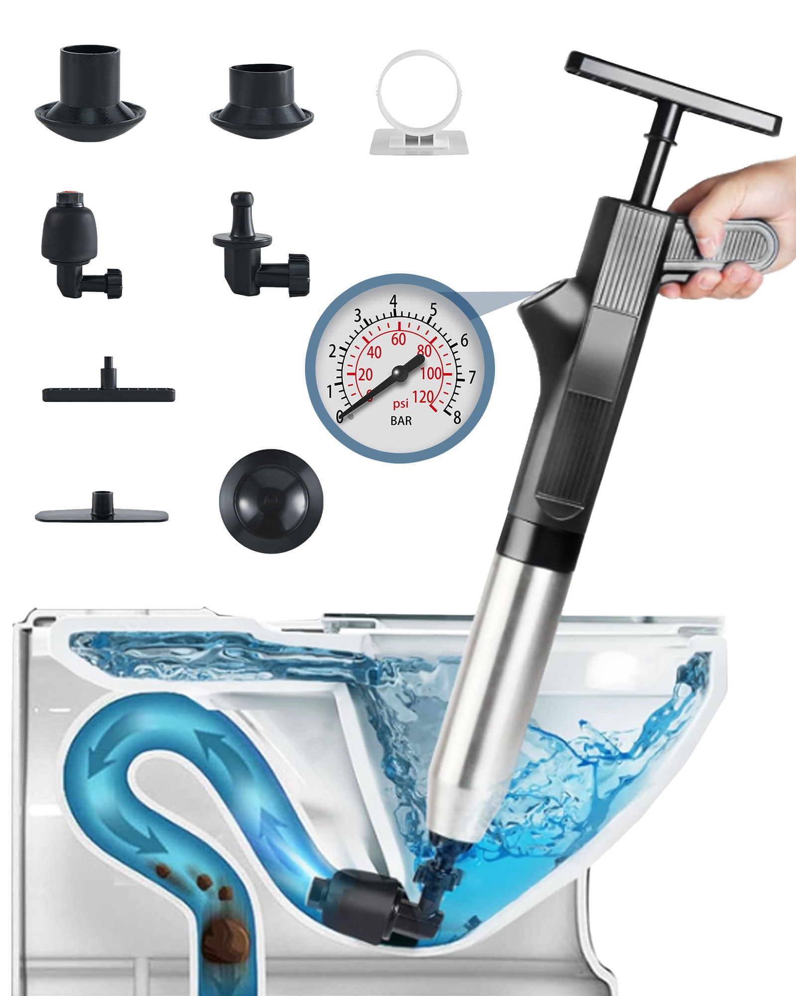 Air Toilet Plunger Set,Air Drain Blaster Plunger,High Pressure Toilet ...