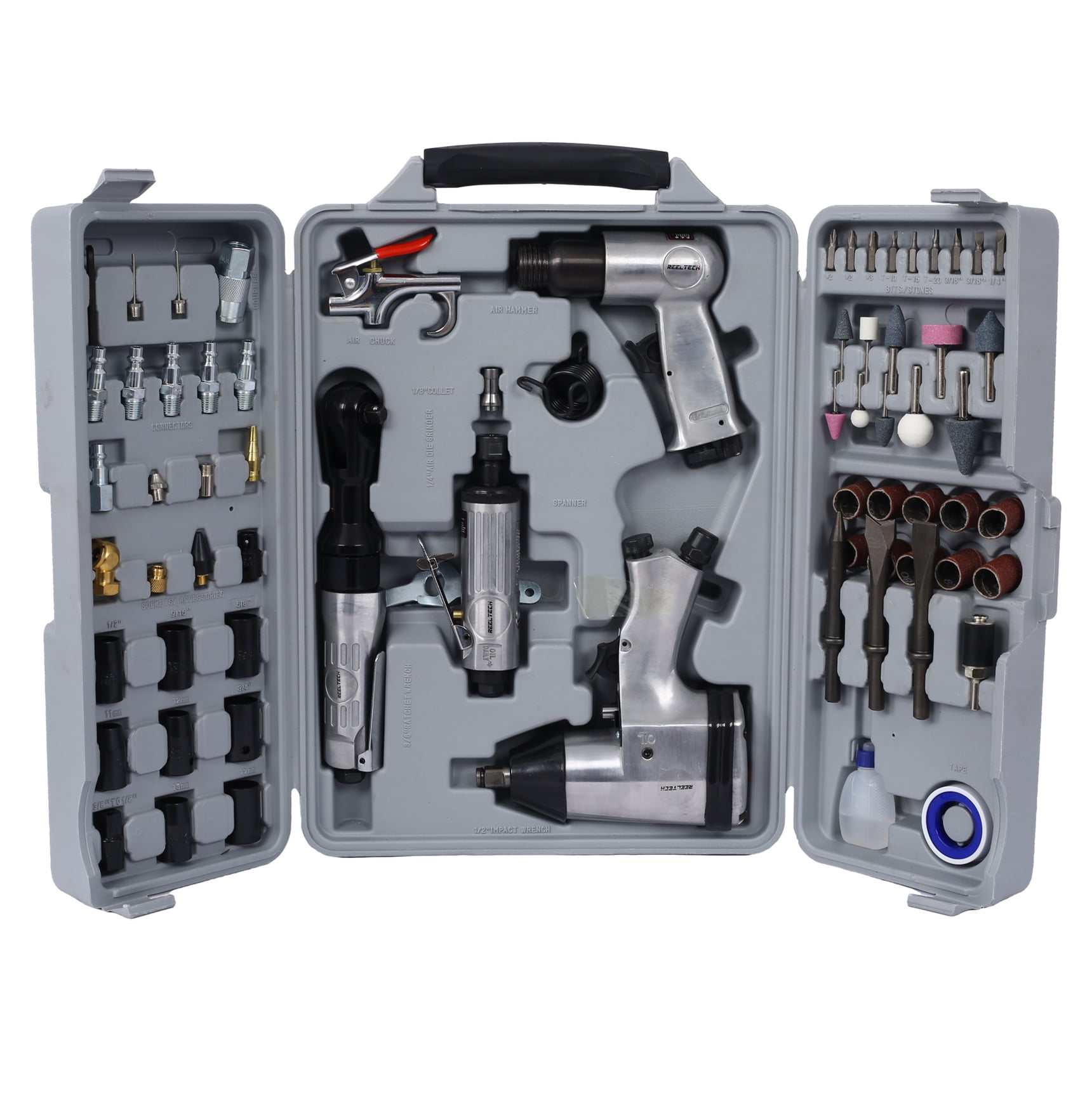 Air Tool Kit 71 Piece - Impact Wrench, Ratchet, Grinder, Hammer ...