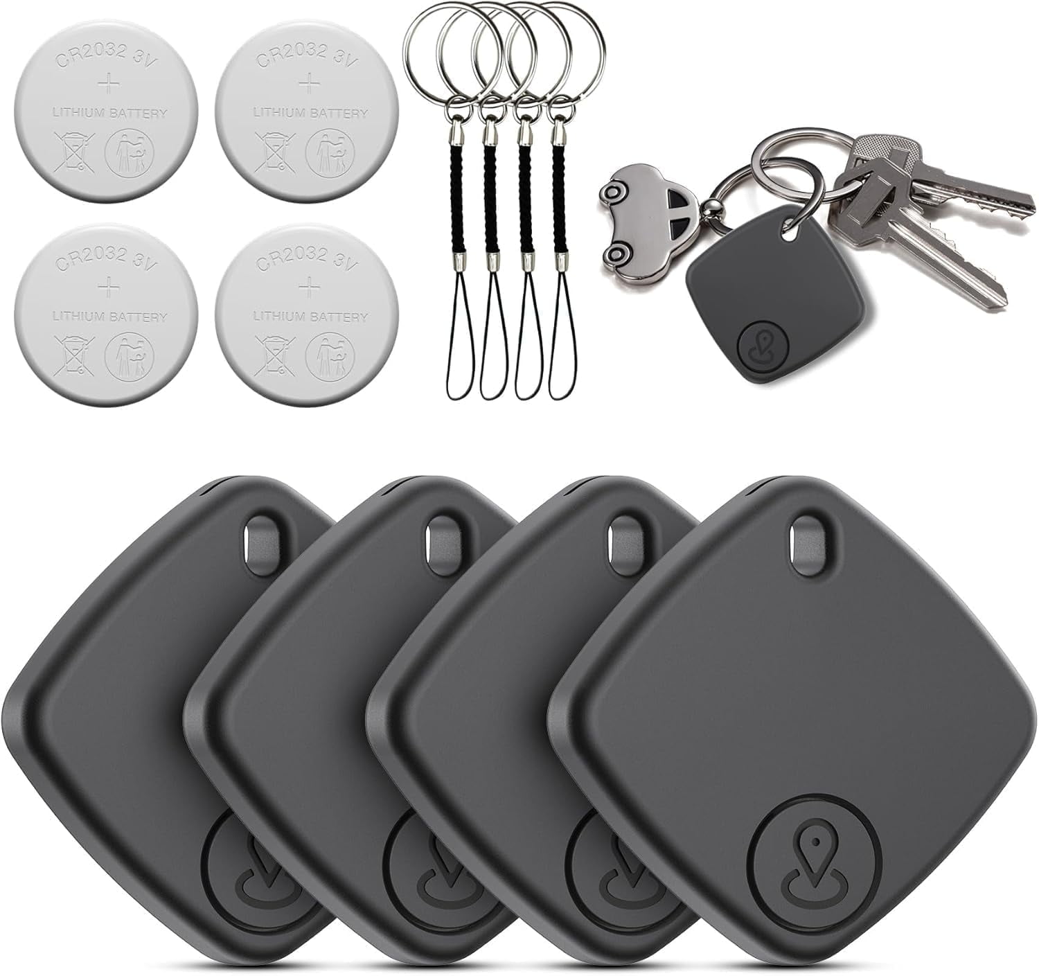 Tags 4 Pack Air Tracker Item Finders with Apple Find My (iOS Only ...