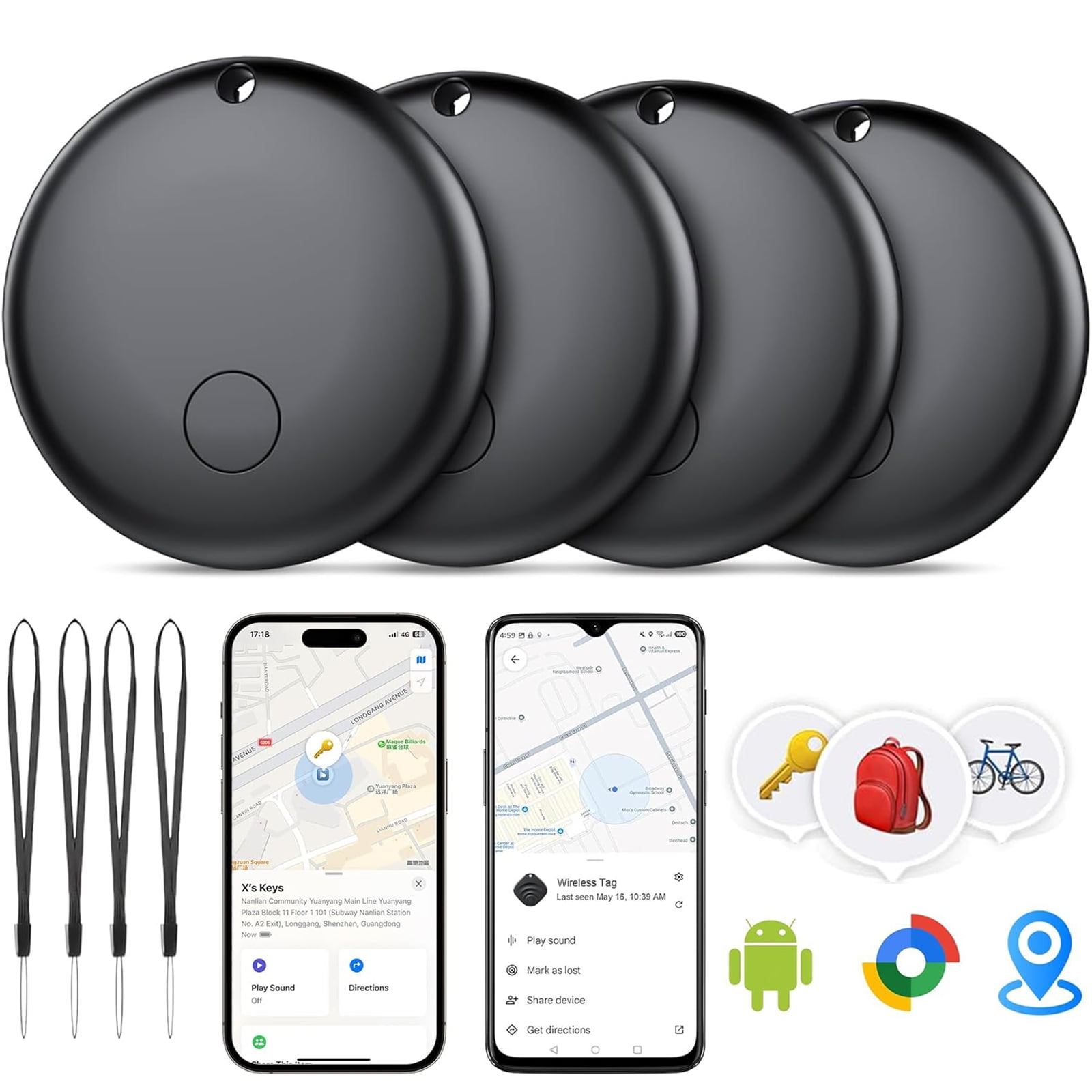 Air Tracker, Bluetooth Tracker Tag-4 Pack, Smart Smart Tag Locator ...
