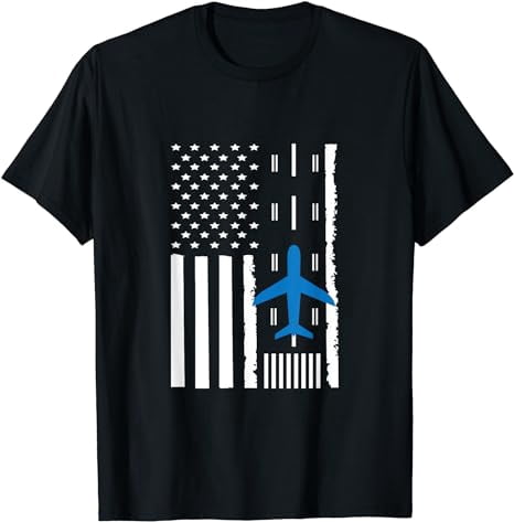 Air Traffic Controller USA Vintage Flag Runway Airport T-Shirt ...