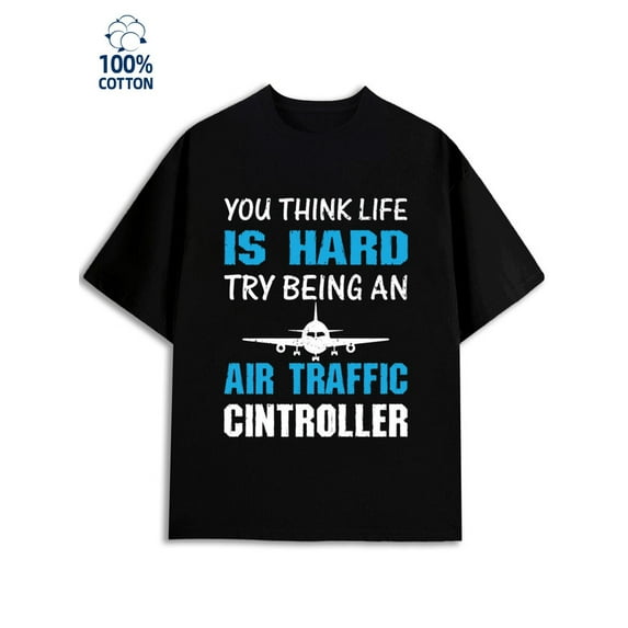 Air Traffic Ctrl for men funny humor 180G 100% Cotton black y2k funny ...