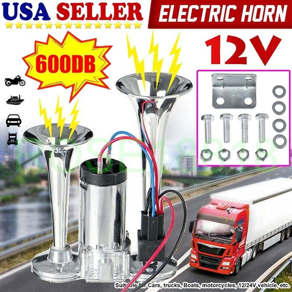 Air Train Horn Kit Fit For Truck Car Super Loud 600DB 12V Electric ...