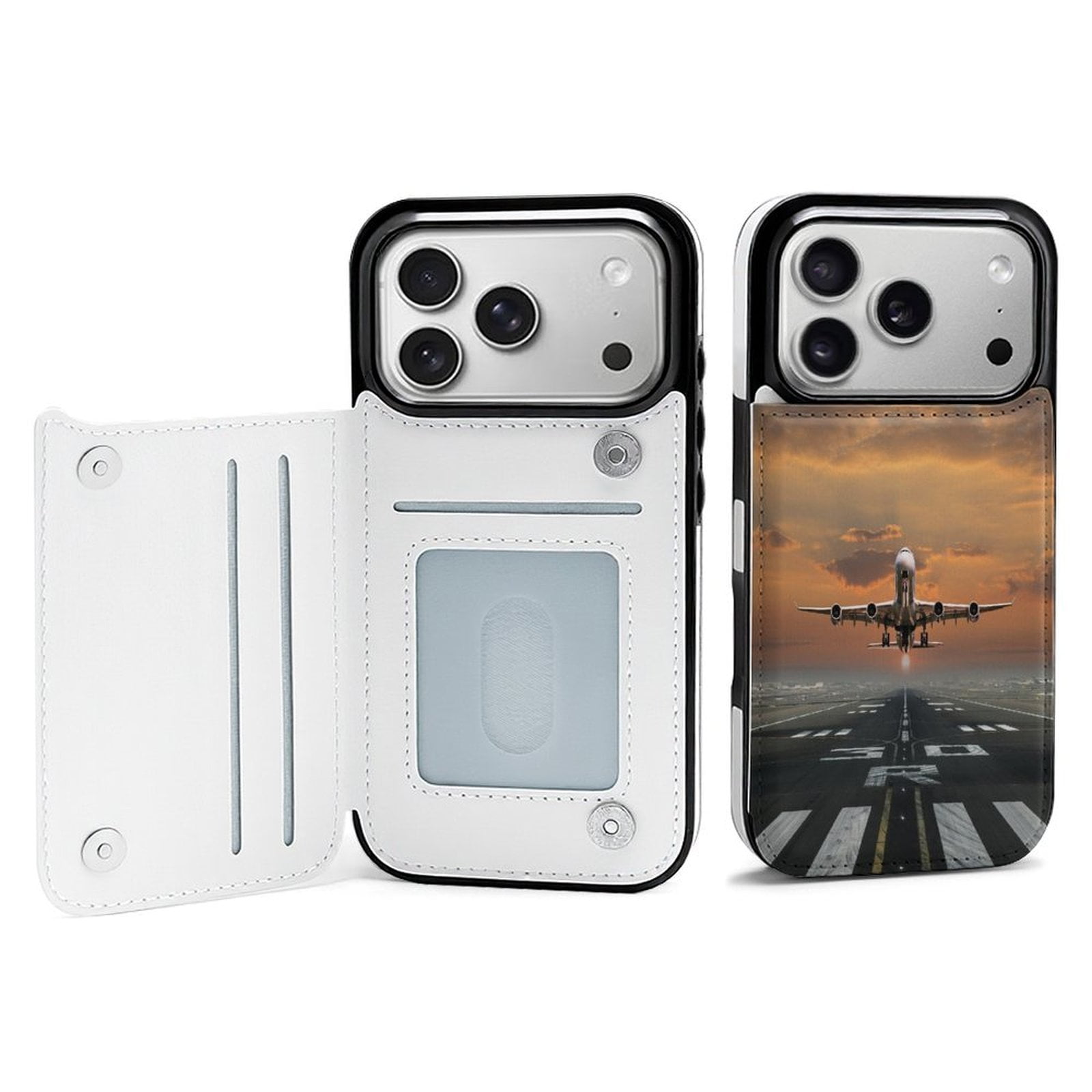 Air Travel Leather Wallet Case for iPhone 17 Wallet Case Card Holder ...