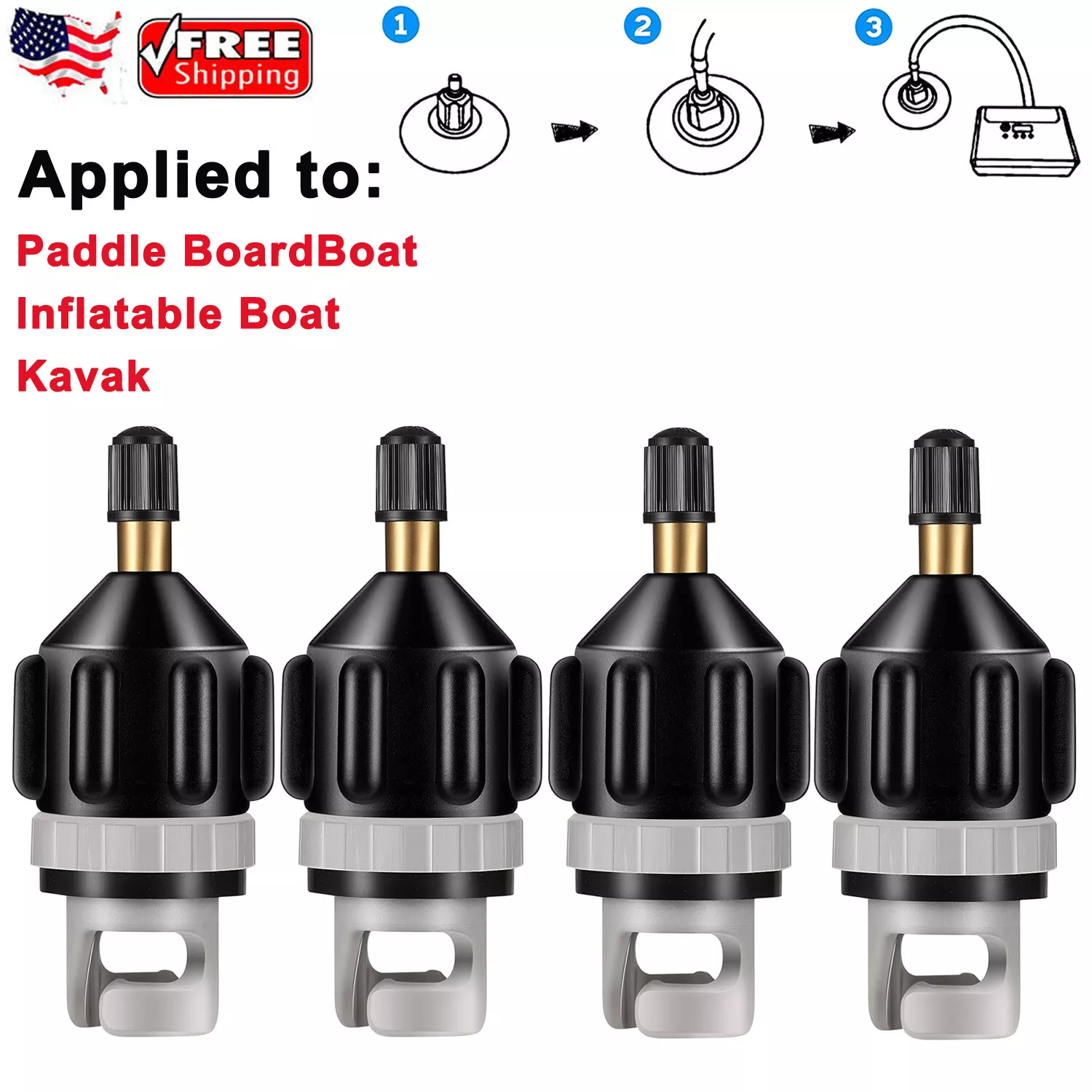 Air Valve Adapter, Inflatable Boat SUP Pump Adaptor, Multifunction SUP ...