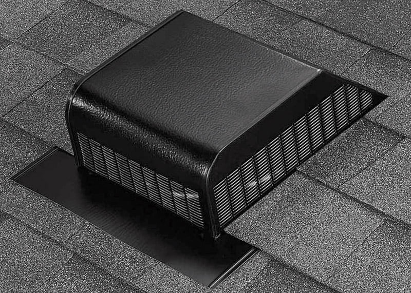 Air Vent 3.6 in. H X 15 in. W X 16 in. L X 9 in. D Black Aluminum Roof ...