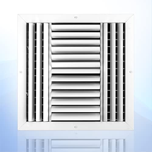 Air Vent Duct Cover. HVAC Ceiling Diffuser 4 Way Aluminum Curved Blade ...