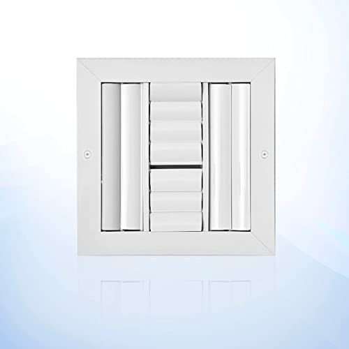 Air Vent Duct Cover. HVAC Ceiling Diffuser 4 Way Aluminum Curved Blade ...