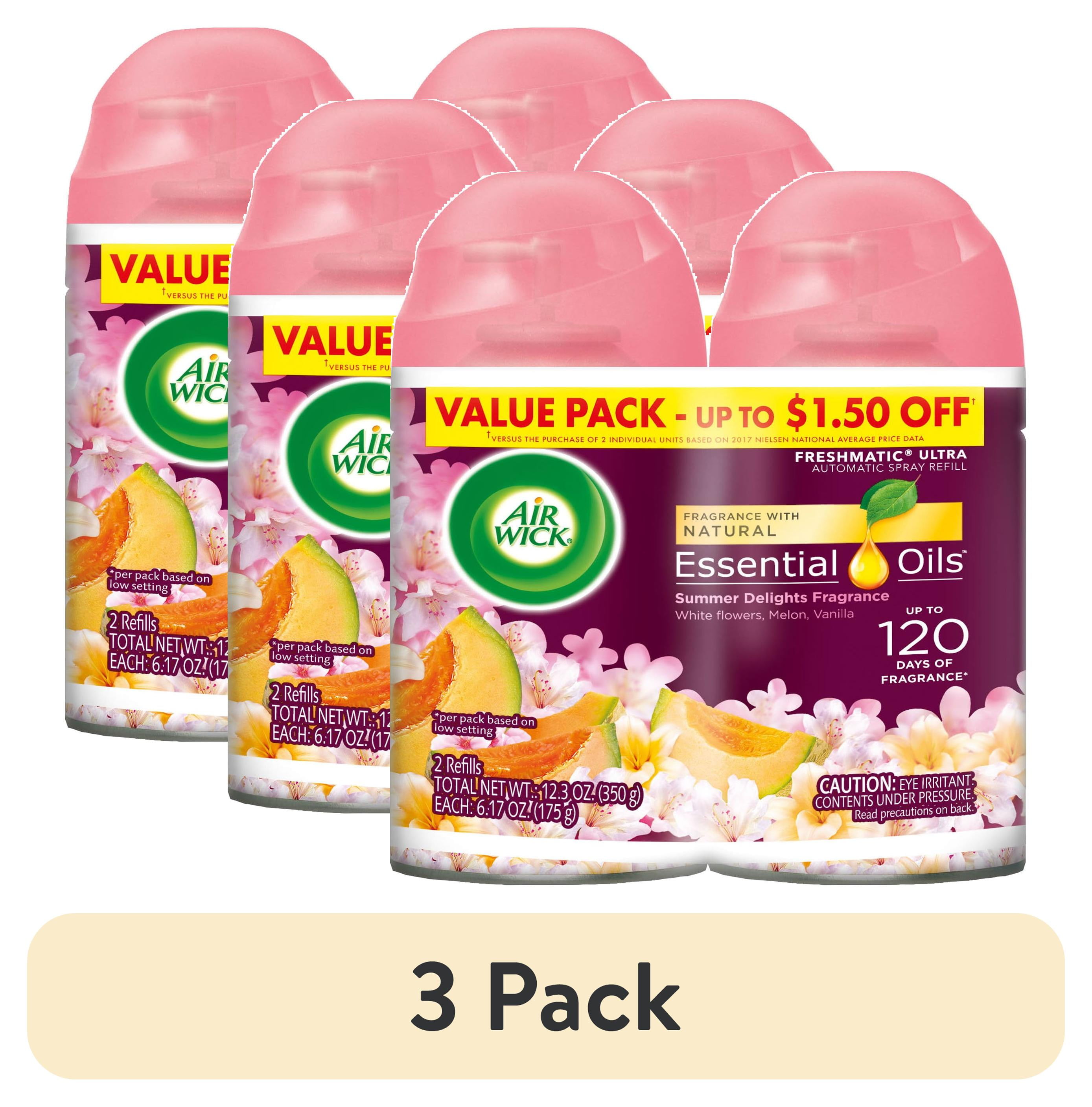 (3 pack) Air Wick Automatic Air Freshener Spray Refill, 2ct, Summer ...