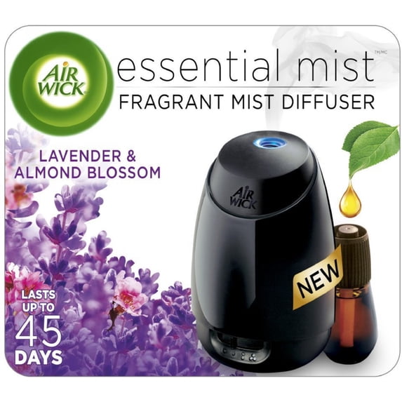 Air Wick Essential Mist Diffuser Mist Kit, Lavender & Almond Blossom 1 ...