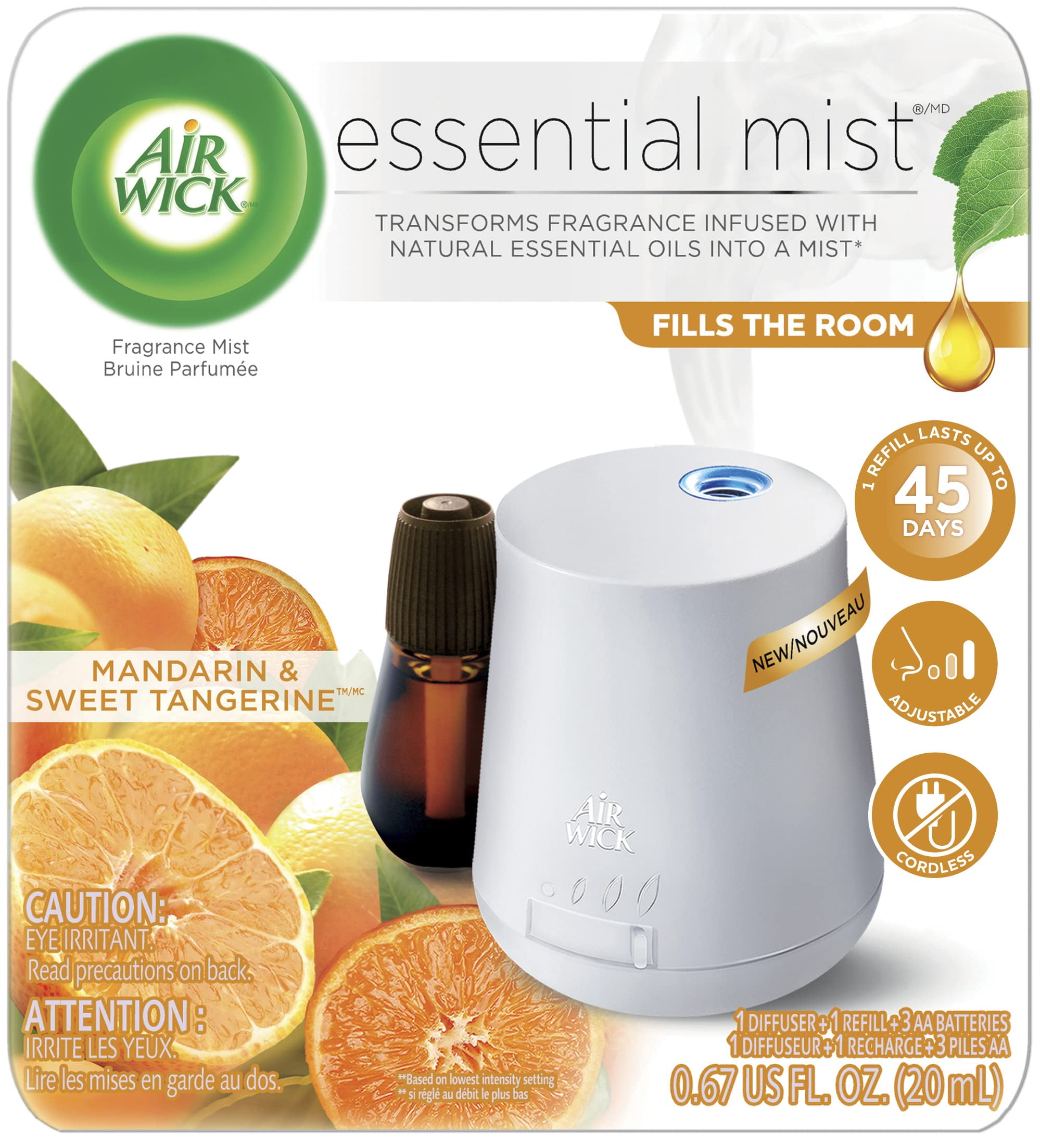 Air Wick Essential Mist, Essential Oil Diffuser, (Diffuser + 1 Refill ...
